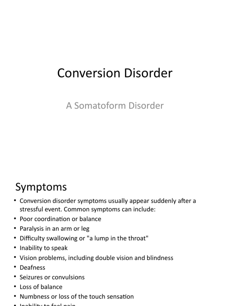 Conversion Disorder | PDF