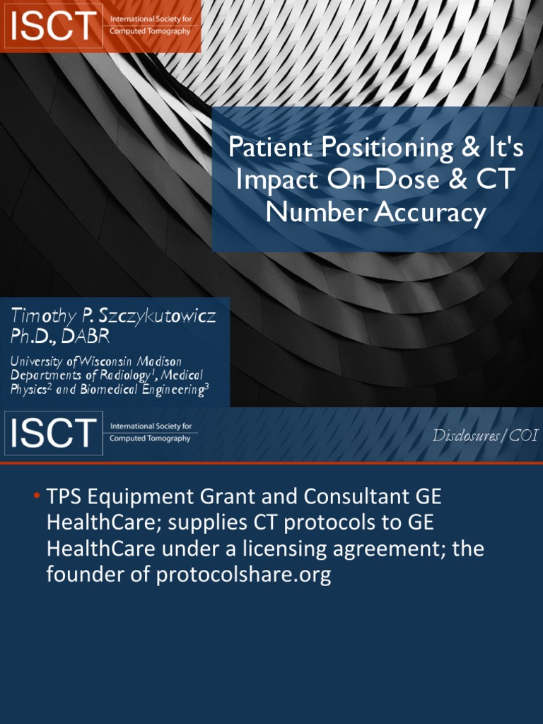 Patient Positioning & It's Impact On Dose & CT Number Accuracy | PDF ...