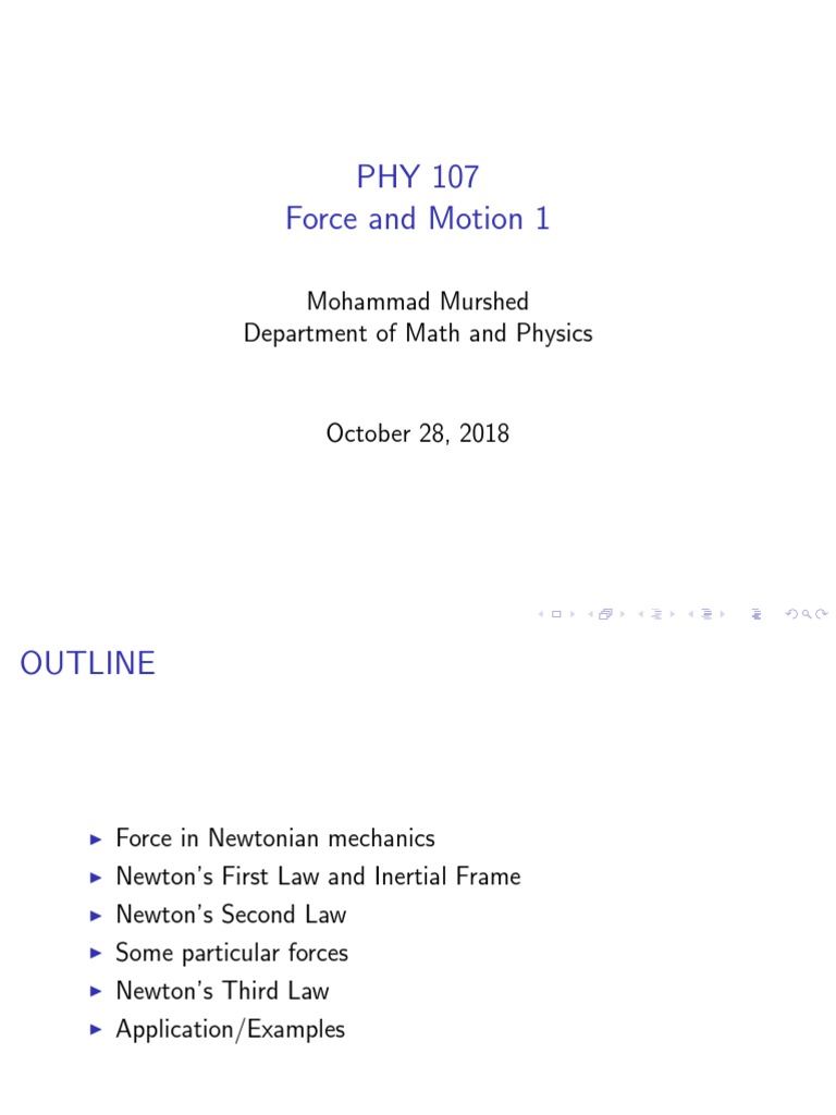 Force and Motion 1 | PDF | Newton's Laws Of Motion | Force