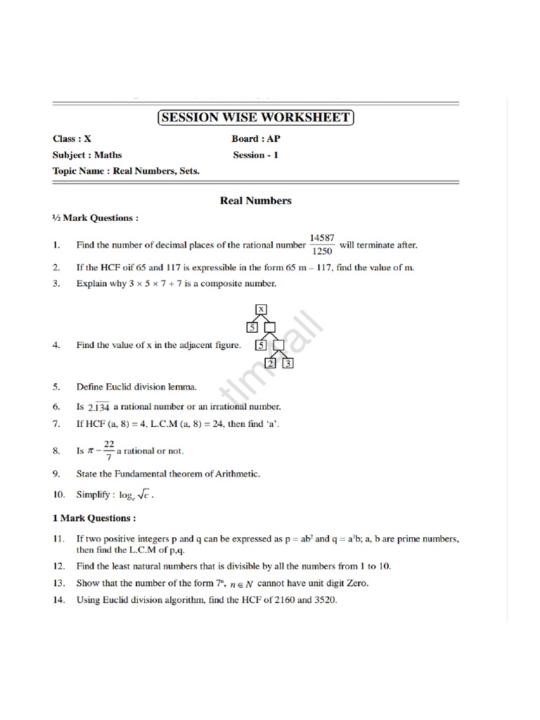 10th Class Maths Work Sheets | PDF | Foreign Language Studies | Law