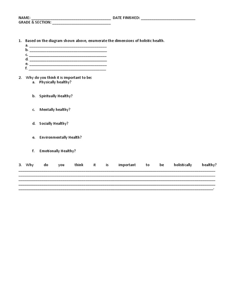 Dimensions of Health Activity | PDF
