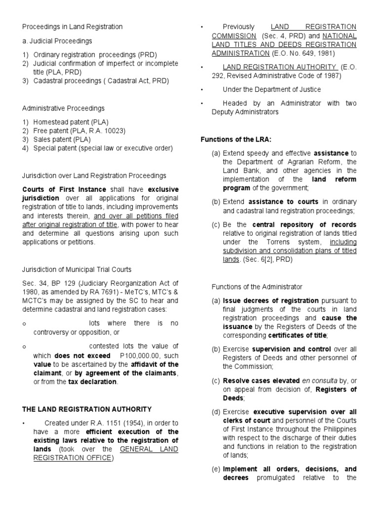 Overview of Land Registration Proceedings | PDF | Mortgage Law | Trust Law