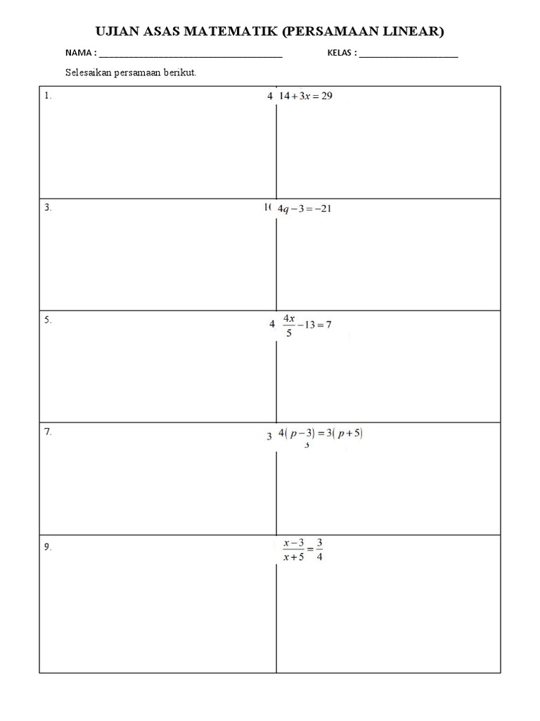 Ujian Asas Matematik | PDF