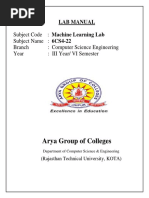 Vtu ML Lab Manual | PDF | Machine Learning | Artificial Neural Network