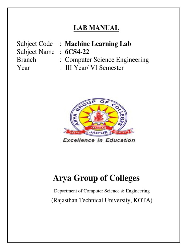 Machine Learning Lab Manual | PDF | Machine Learning | Artificial ...