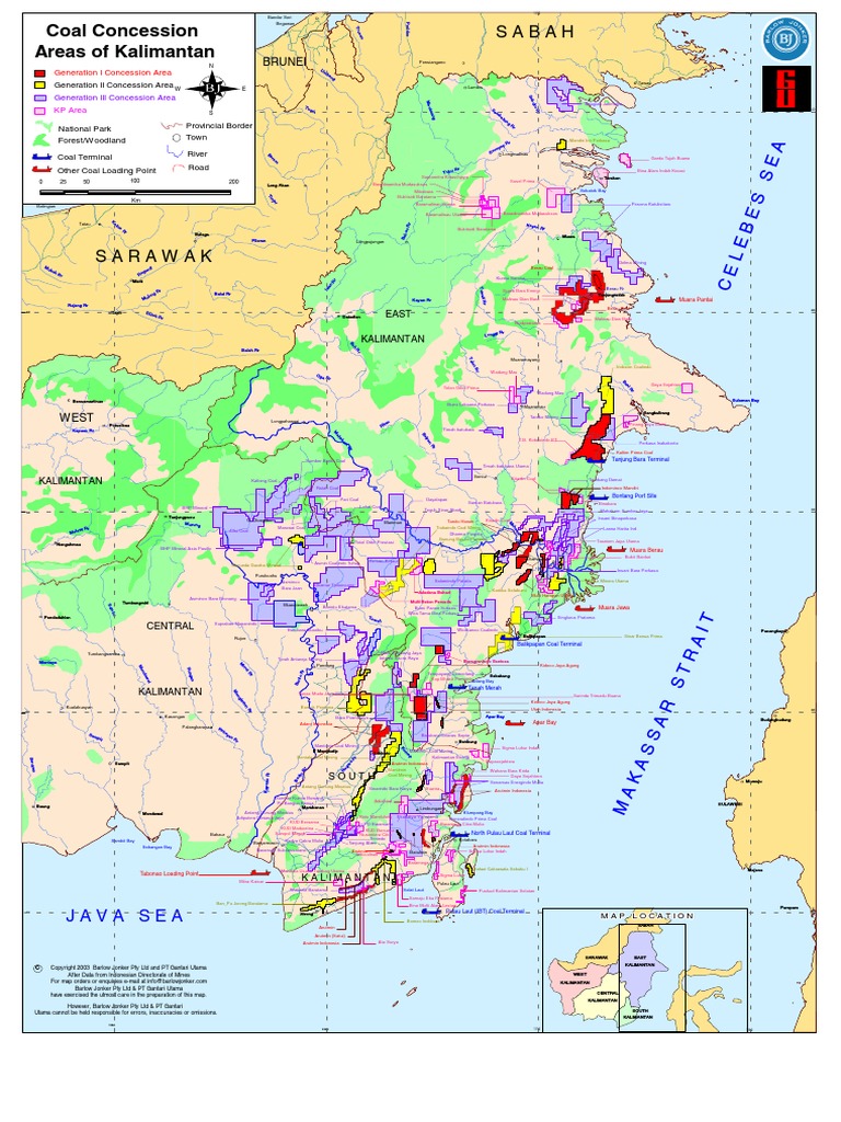 Peta Kalimantan Mining Map | PDF | Nature