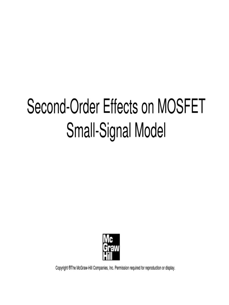 Second-Order Effects On MOSFET Small-Signal Model | PDF | Mosfet ...