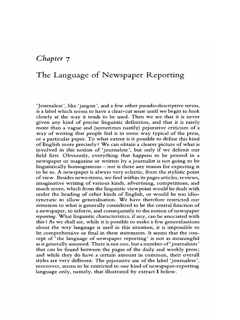 The Language of Newspaper Reporting | PDF | Weather Forecasting ...