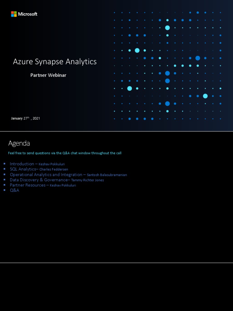 Azure Synapse Analytics: Partner Webinar | PDF | Microsoft Azure ...