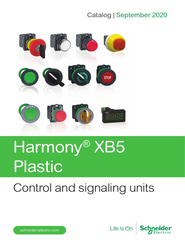 Schneider Catalog of Harmony XB5 Plastic Control and Signaling Units - English 09-2020 | PDF ...