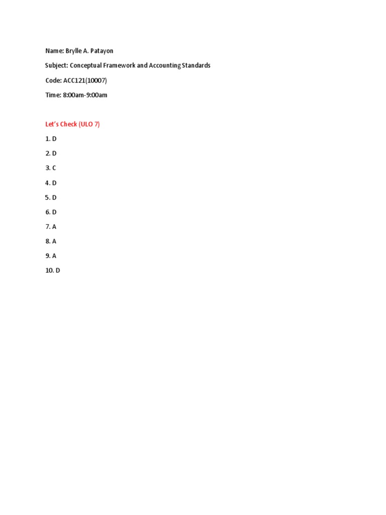 Let's Check ULO 7,8 Answers | PDF