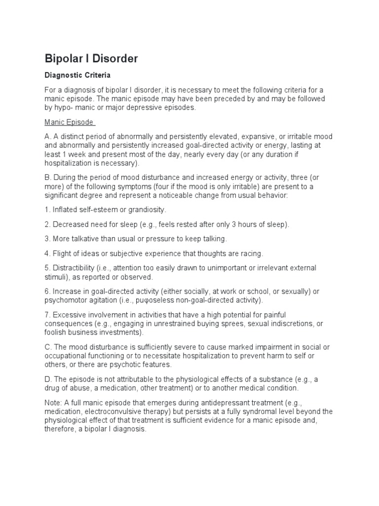 Bipolar I Disorder Case Example | PDF | Mania | Bipolar Disorder