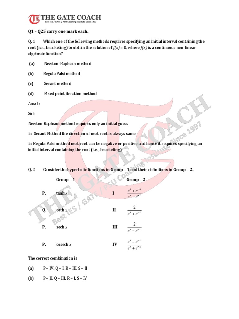 GATE Chemical Engineering Question Paper | PDF | Reynolds Number ...