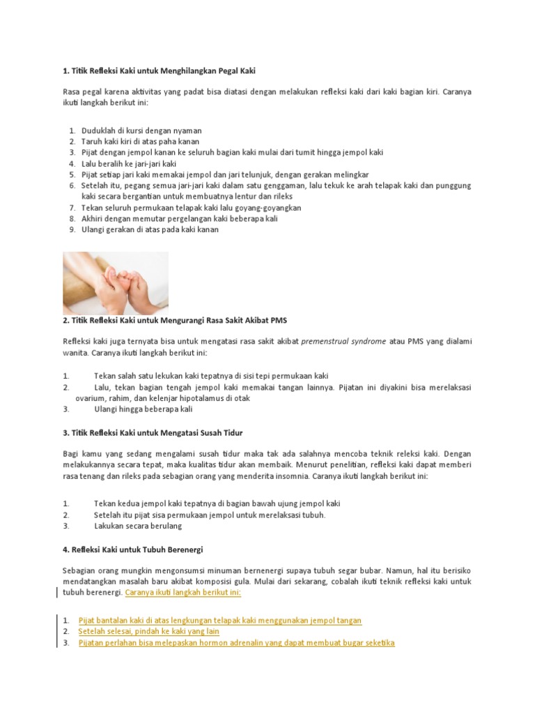 Terapi Refleksi Kaki | PDF