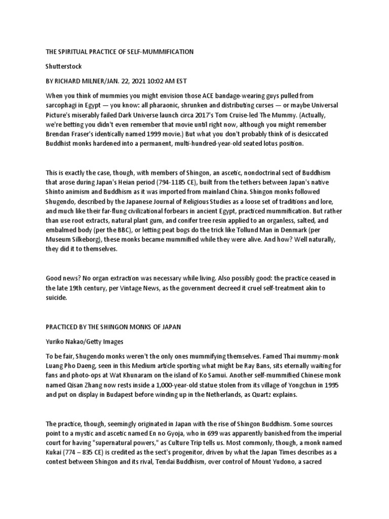 Self Mummification | PDF | Mummy | Ancient Egypt