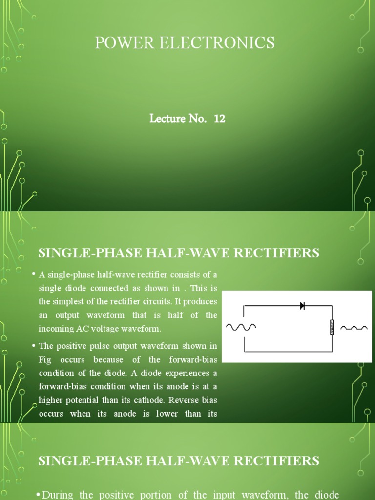 Power Electronics Lec 12 | PDF | Rectifier | Diode