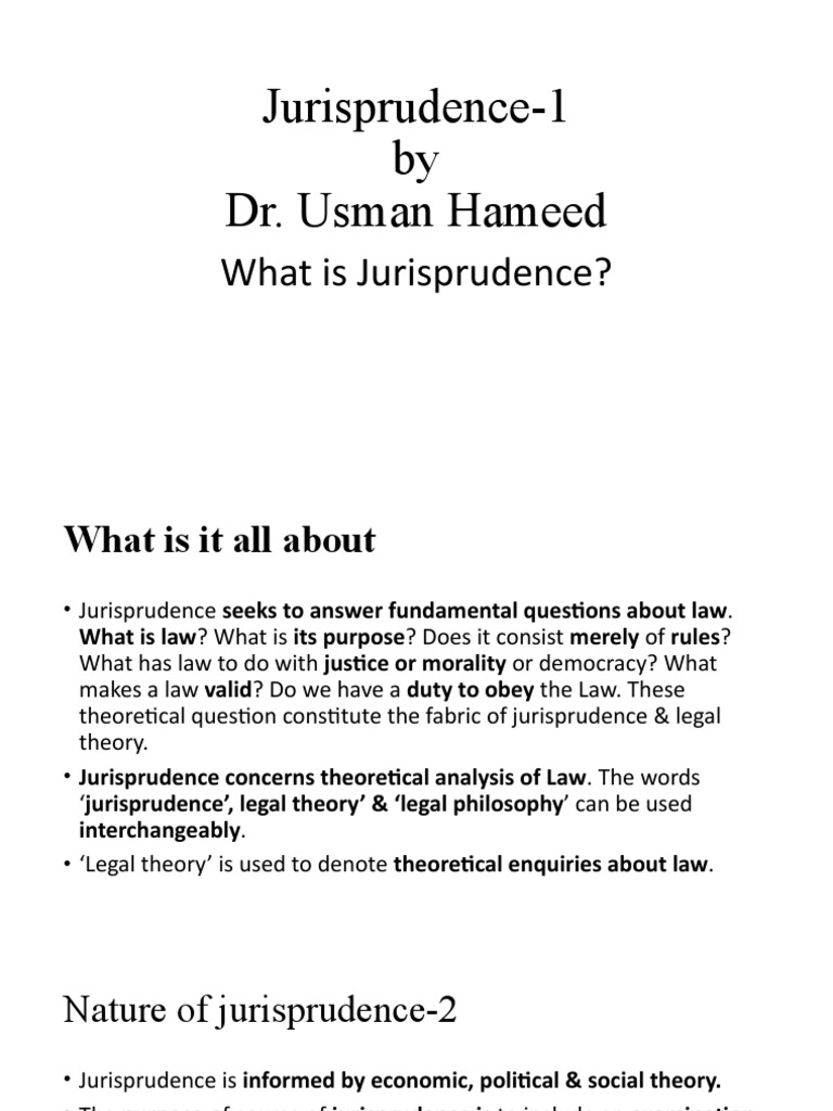 What Is Jurisprudence-Slides | PDF | Jurisprudence | Sociology