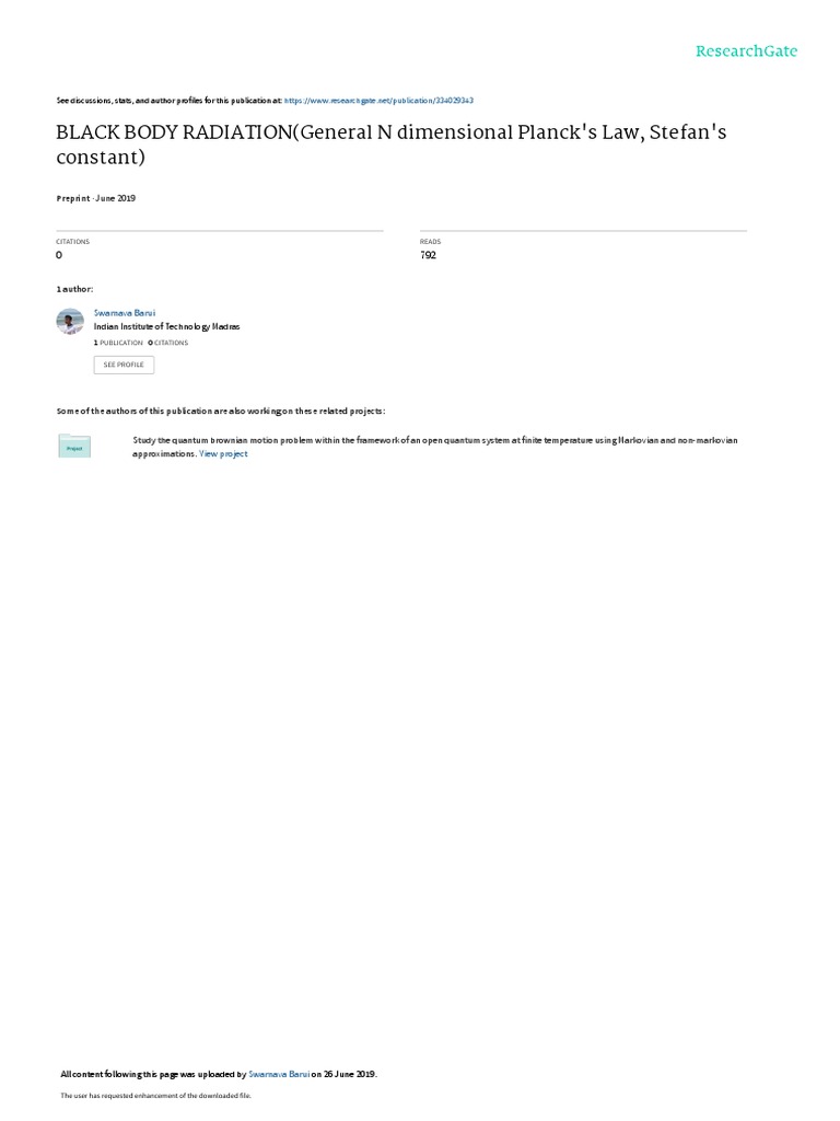 Rayleigh-Jeans Law | PDF | Electromagnetic Radiation | Temperature