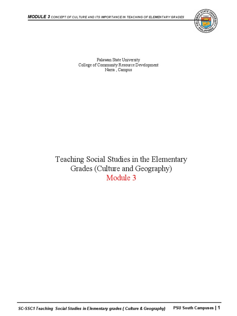Teaching Social Studies in The Elementary Grades (Culture and Geography ...