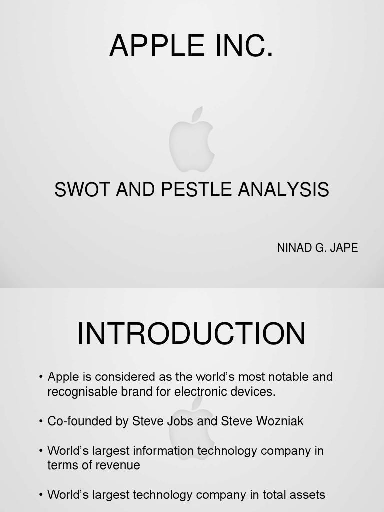 Apple Inc.: Swot and Pestle Analysis | Download Free PDF | Apple Inc. | Ios