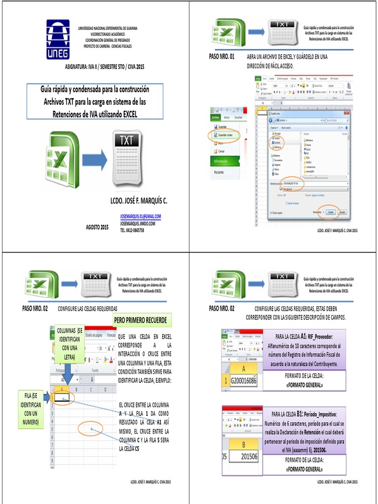 Guía Rápida Construcción Archivos TXT Retencion Iva | PDF | Ventana ...