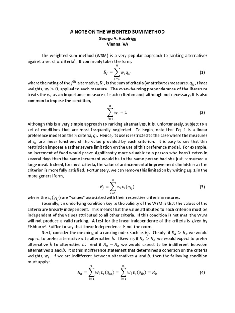 Weighted Sum Method Limitations | PDF | Function (Mathematics) | Derivative