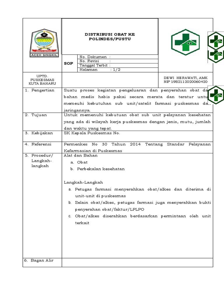 SOP Distribusi Obat | PDF