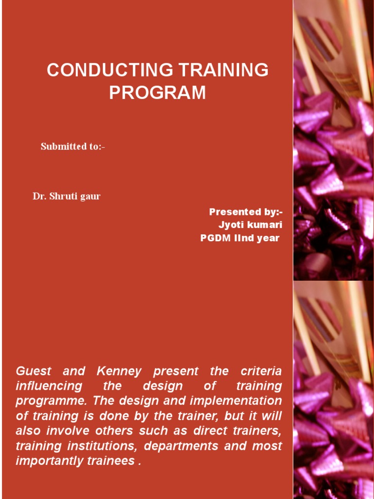 Training Program Development Guide | PDF | Learning | Evaluation