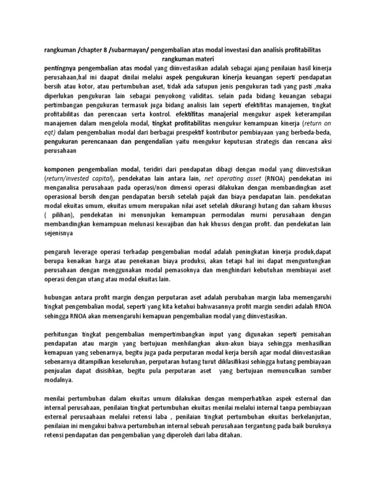 Rangkuman ALK Chapter 8 Subramayan | PDF