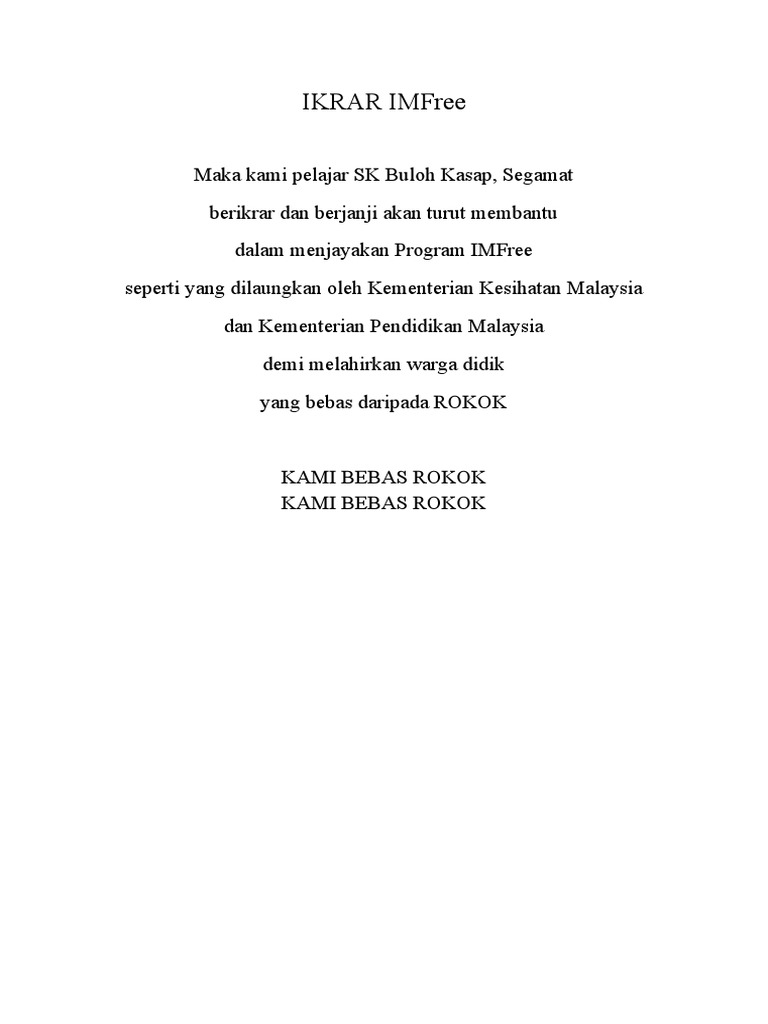 IKRAR IMFree | PDF | Ilmu Sosial | Kesehatan Holistik