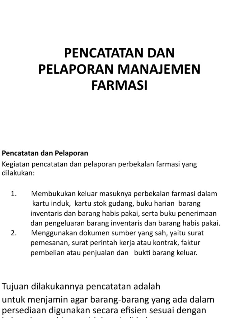 Pencatatan Dan Pelaporan | PDF