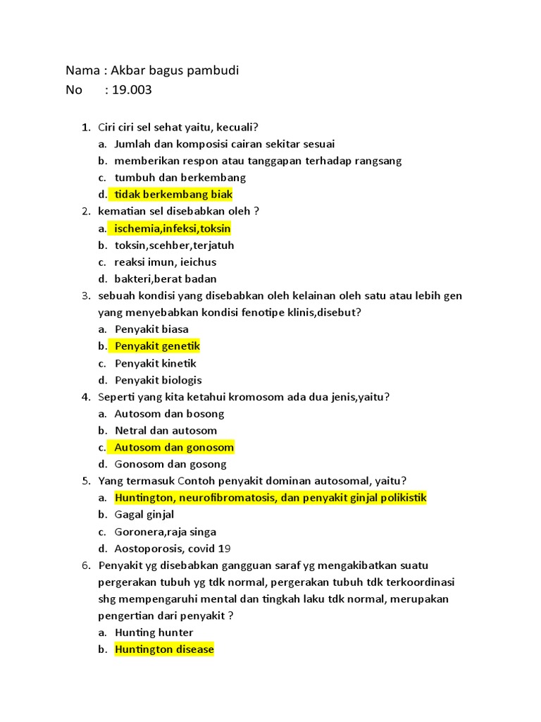 Nama: Akbar Bagus Pambudi No: 19.003 | PDF | Sains & Matematika