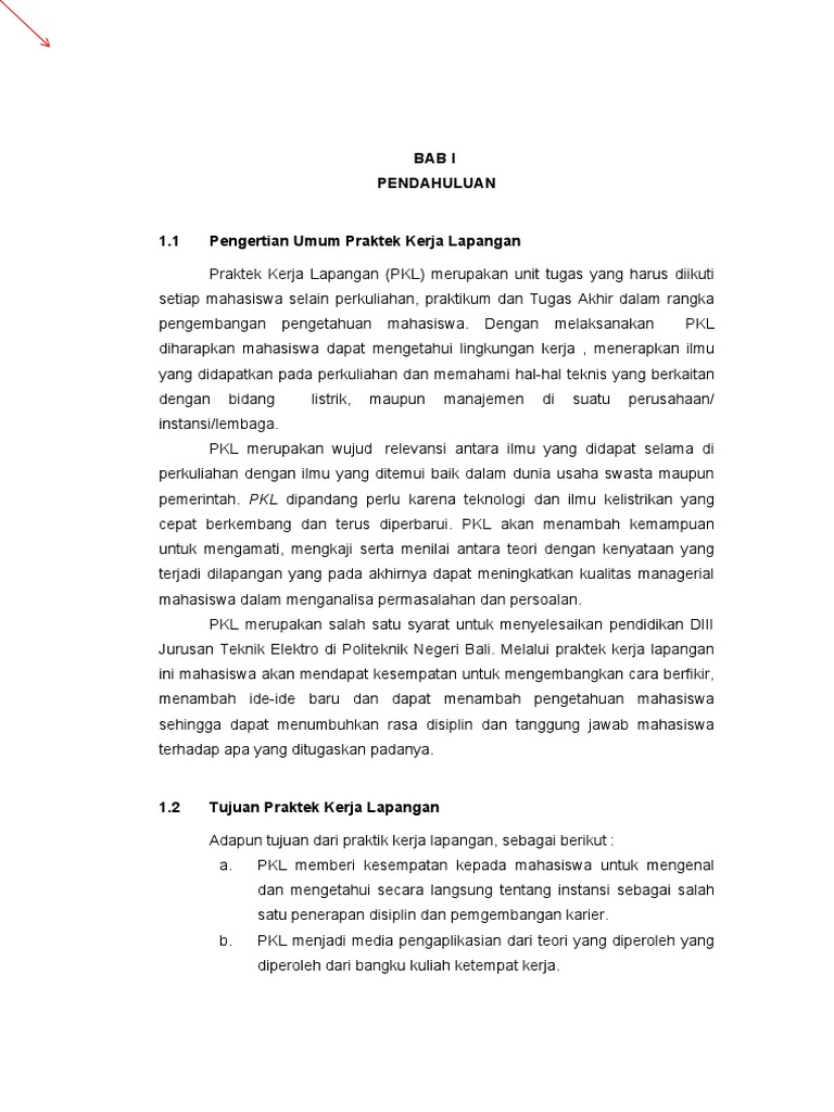 Contoh Laporan PKL | PDF