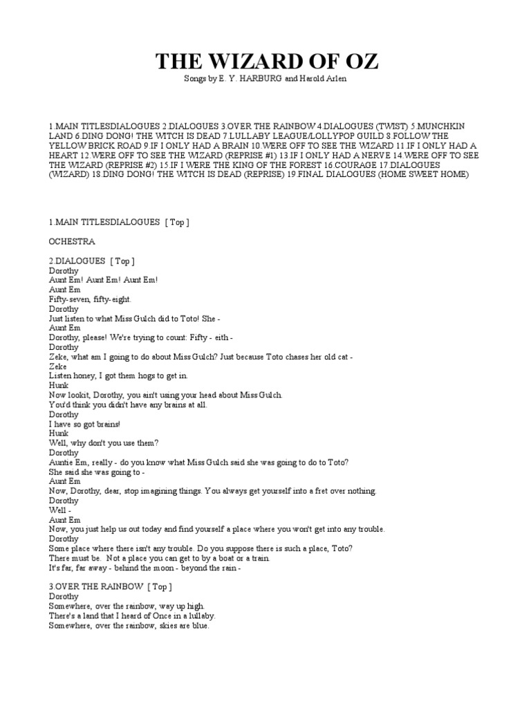 The Wizard of Oz | PDF | Aunt Em | Dorothy Gale