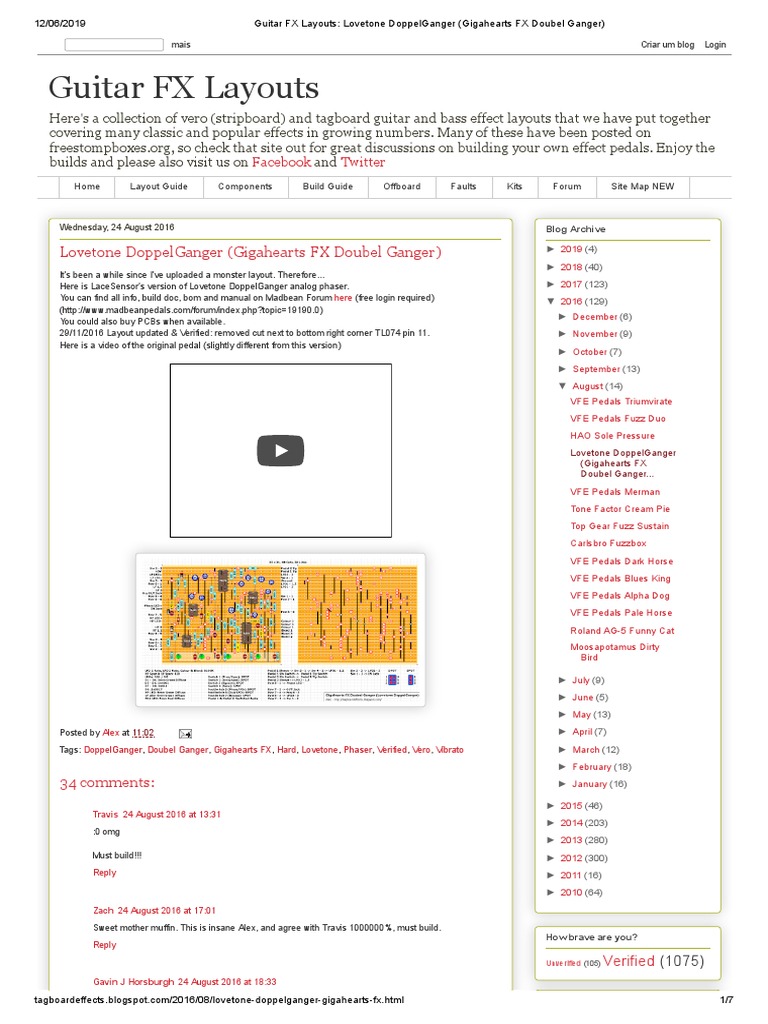 Guitar FX Layouts - Lovetone DoppelGanger (Gigahearts FX Doubel Ganger ...