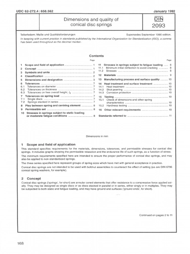 Din 2093 | PDF