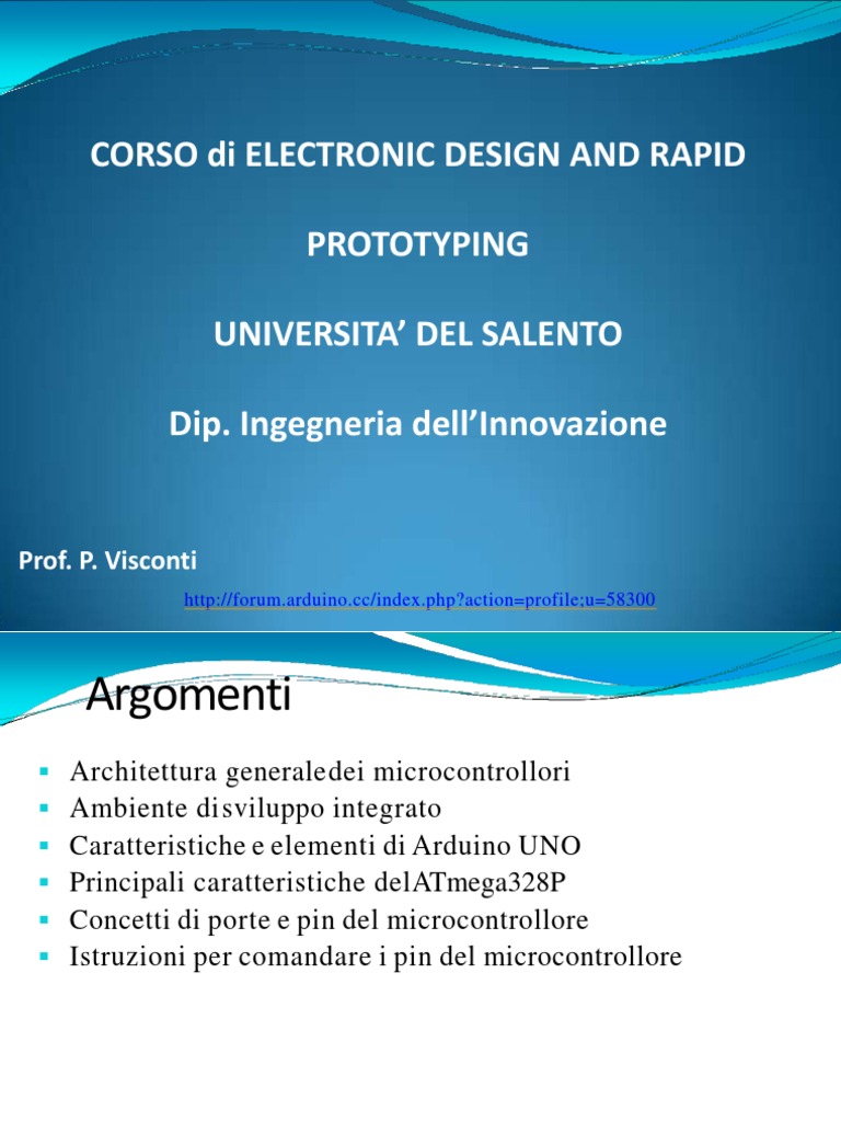 Slides Lezione 1 Arduino | PDF
