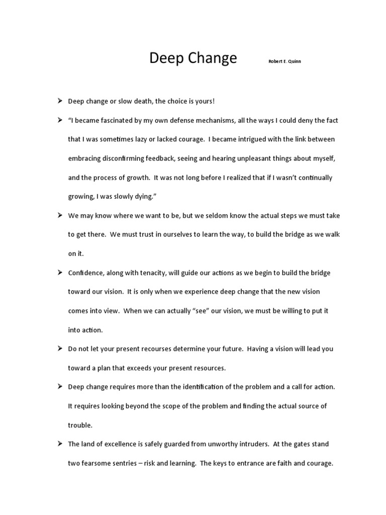 Deep Change: Robert E. Quinn | PDF | Deviance (Sociology ...