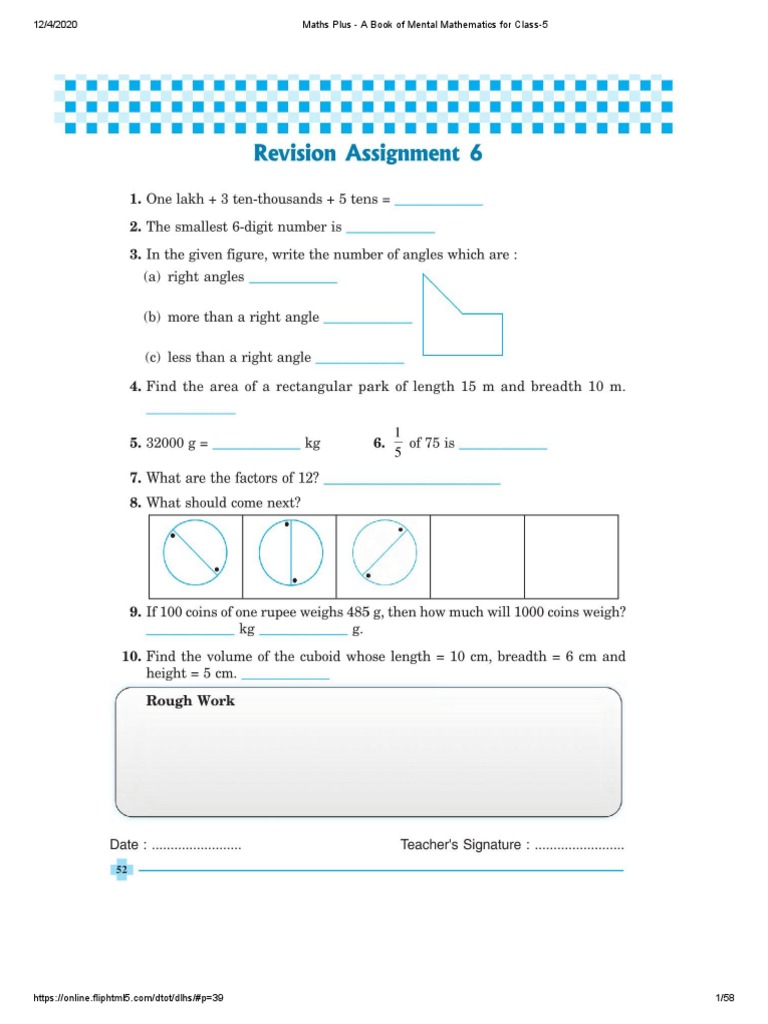 Maths Plus - A Book of Mental Mathematics For Class-5 | PDF | Teaching ...