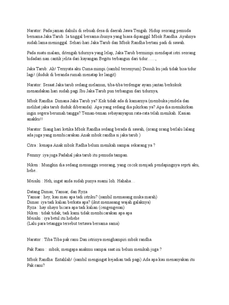 Teks Drama Jaka Tarub | PDF