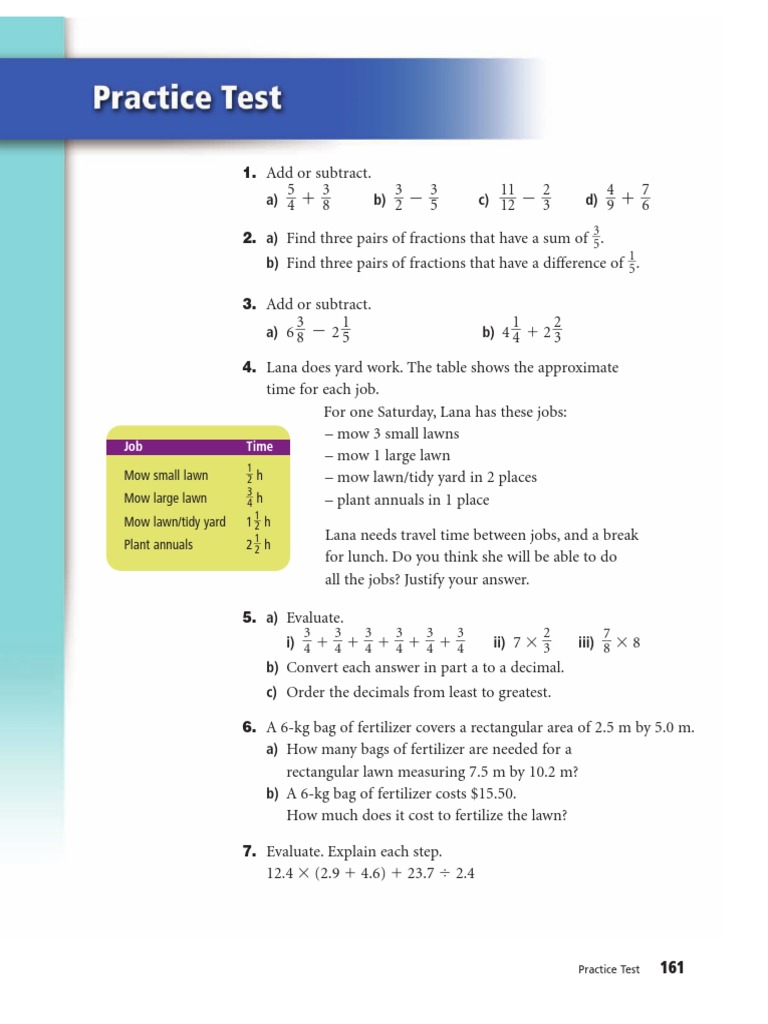 Grade 7 Fractions and Decimals Assessment | PDF | Elementary ...