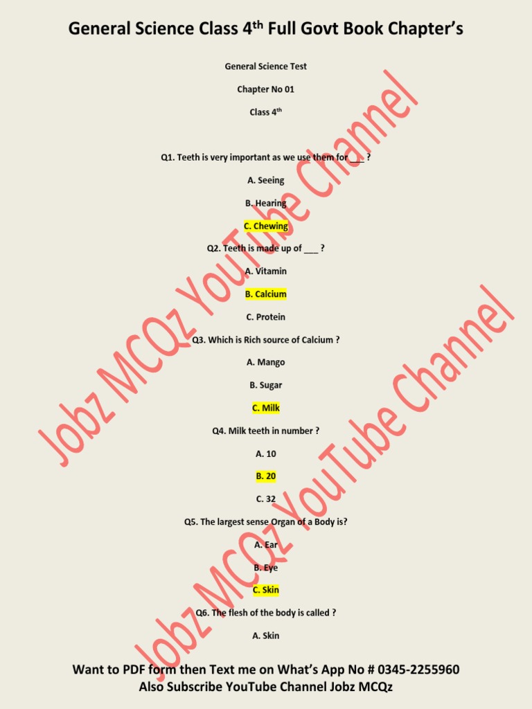General Science Class 4th Full Book | PDF | Sound | Solubility