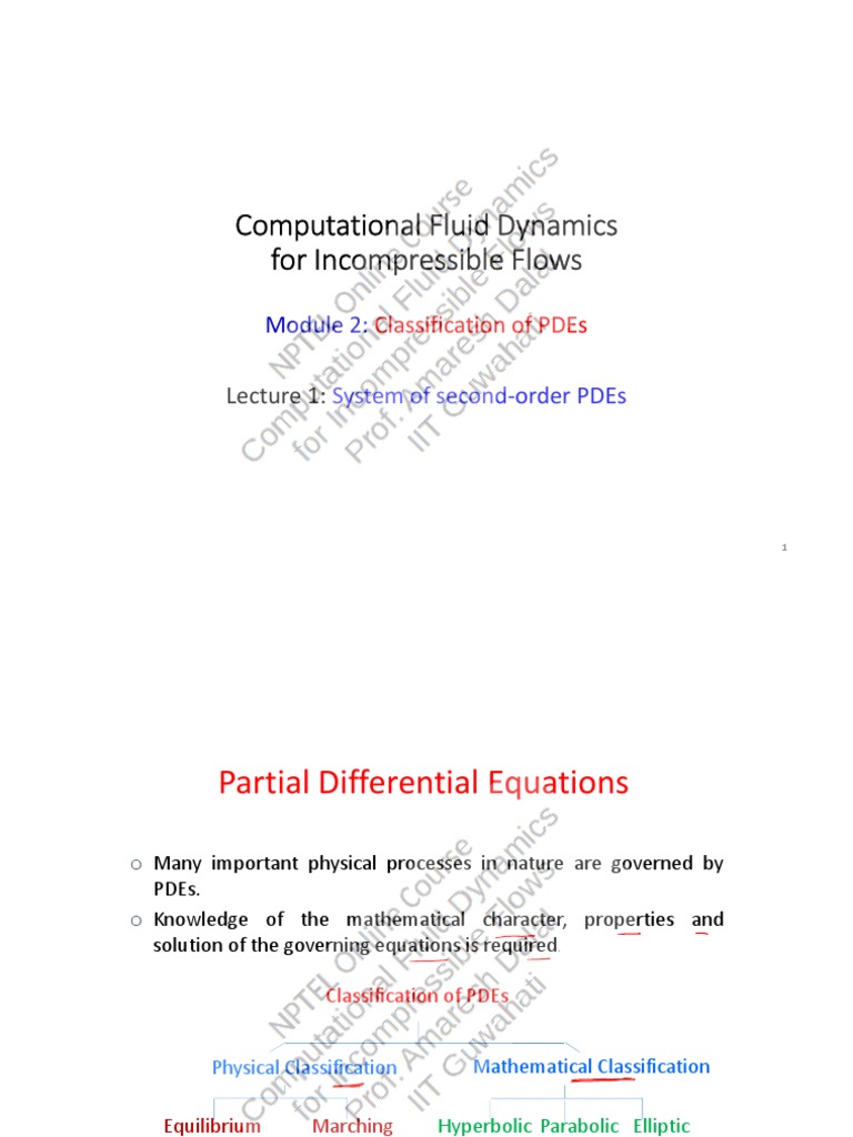 Computational Fluid Dynamics For Incompressible Flows: Classification of Pdes | PDF | Partial ...