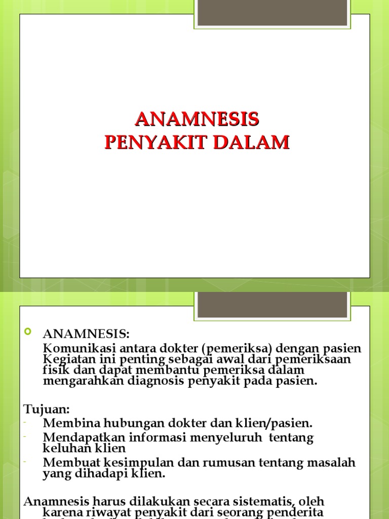 Panduan Lengkap Anamnesis Medis | PDF | Pengembangan Diri | Kesehatan ...