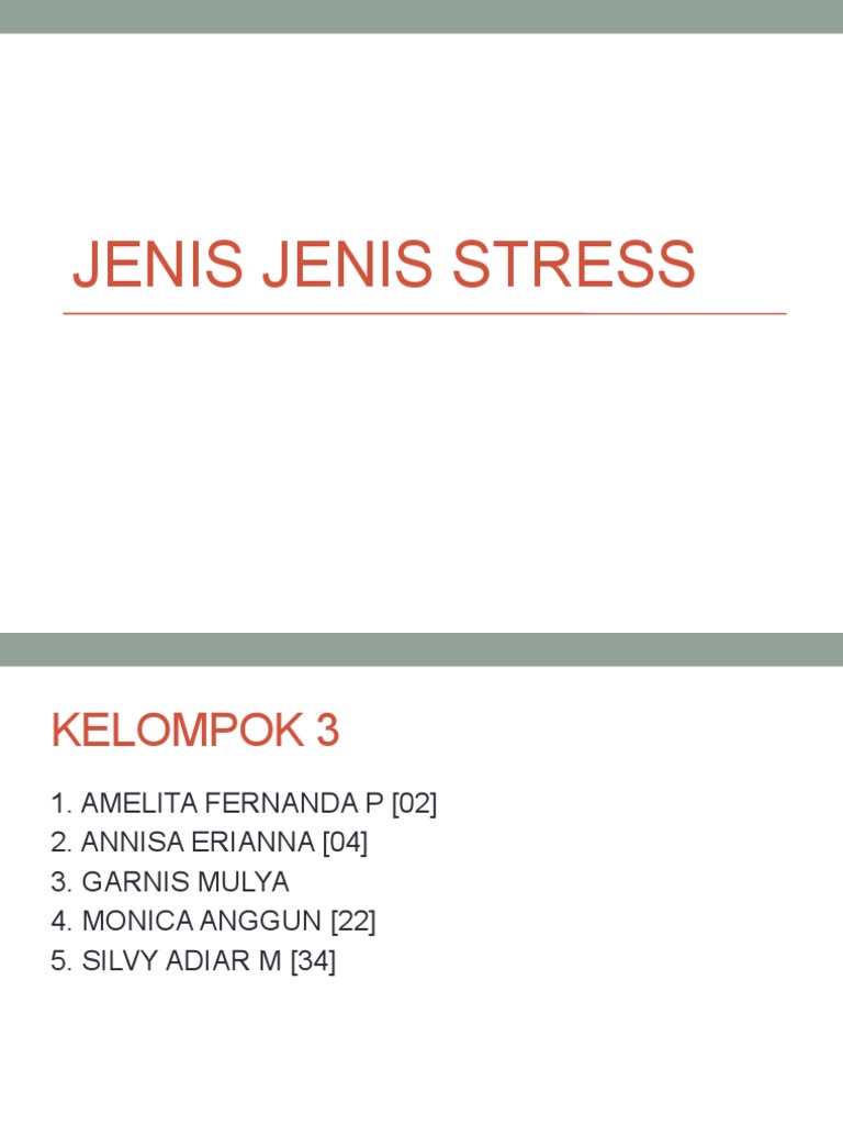 Jenis Jenis Stress. KDK | PDF