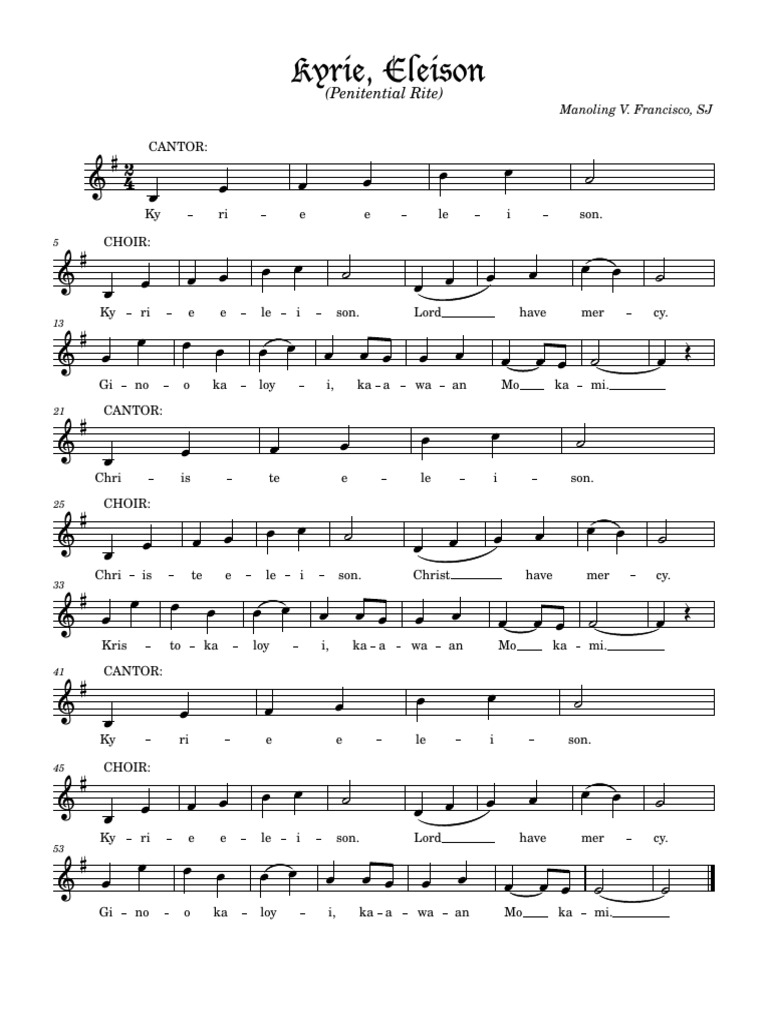 Kyrie, Eleison: (Penitential Rite) | PDF | Christian Texts | Religious ...