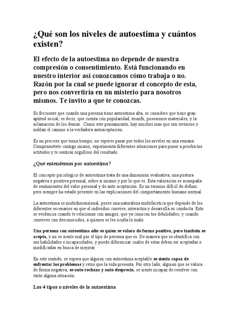Autoestima | PDF | Autoestima | Sicología