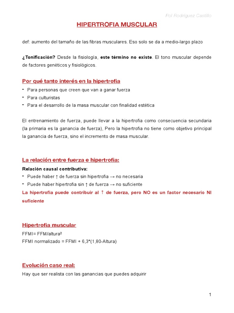 Hipertrofia Muscular | PDF | Músculo | Ejercicio físico