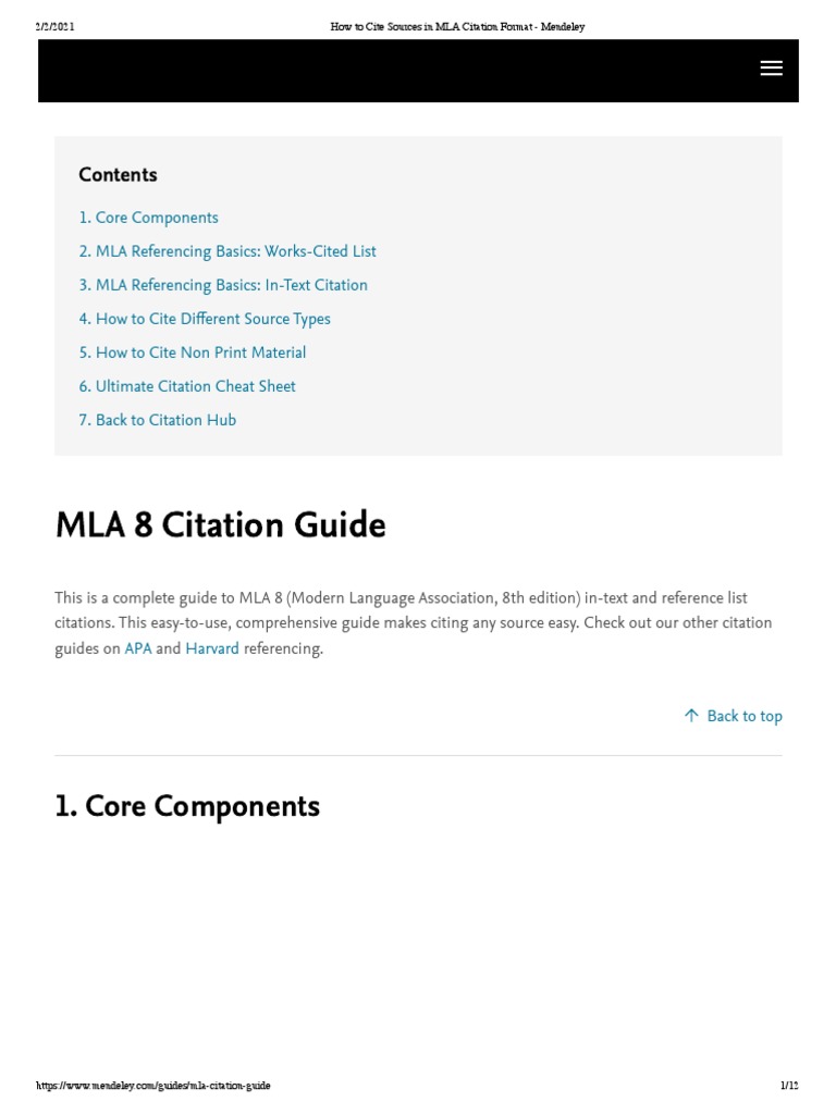 How To Cite Sources in MLA Citation Format - Mendeley | PDF | Citation ...