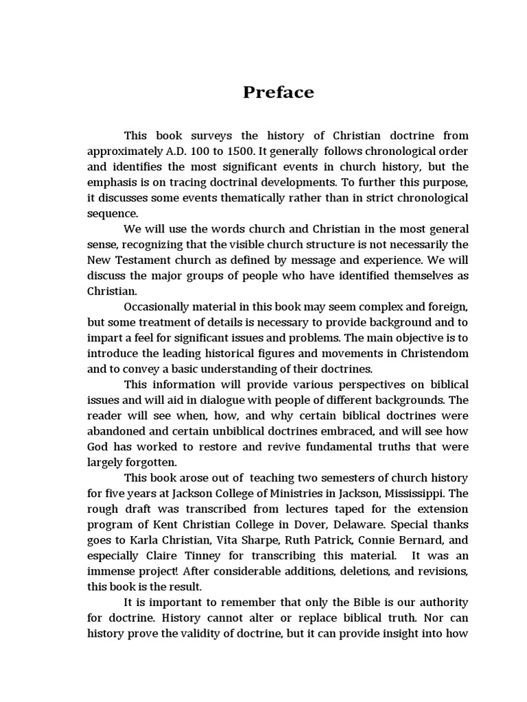 History of Christian Doctrine Survey | PDF | Christian Church | Revelation